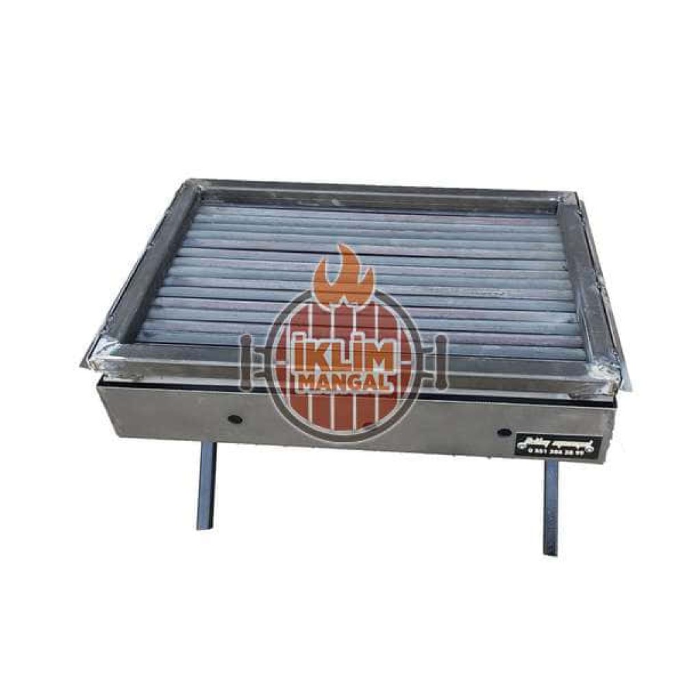 30x45 Döküm Steak Izgaralı Kamp Piknik Mangalı Katlanabilir Ayaklı Yağ ...