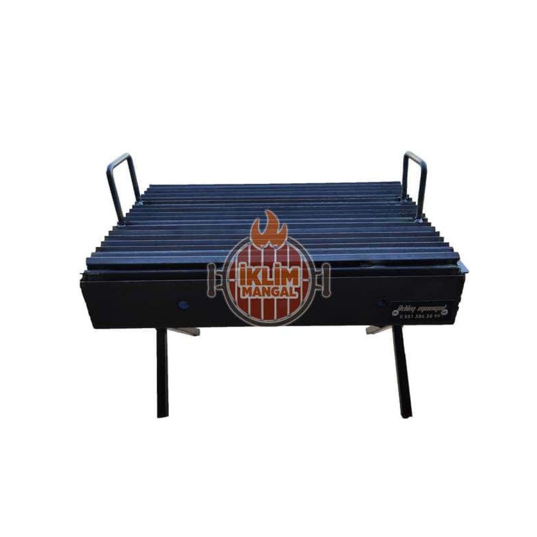 30x45 Döküm Steak Izgaralı Kamp Piknik Mangalı Katlanabilir Ayaklı Yağ ...